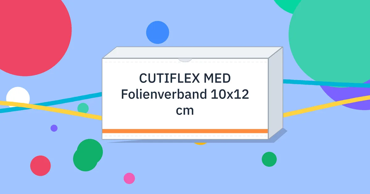 Symbolbild: Packung mit der Aufschrift CUTIFLEX MED Folienverband 10x12 cm (PZN 20111457) – Verfügbarkeit und Bezug in Apotheken in Frankfurt am Main