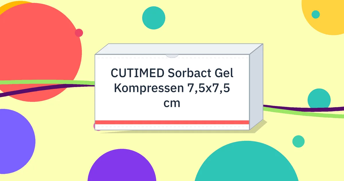 Symbolbild: Packung mit der Aufschrift CUTIMED Sorbact Gel Kompressen 7,5x7,5 cm (PZN 20174558) – Verfügbarkeit und Bezug in Apotheken in Frankfurt am Main