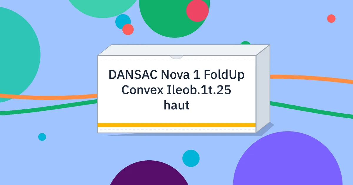 Symbolbild: Packung mit der Aufschrift DANSAC Nova 1 FoldUp Convex Ileob.1t.25 haut (PZN 03755130) – Verfügbarkeit und Bezug in Apotheken in Frankfurt am Main