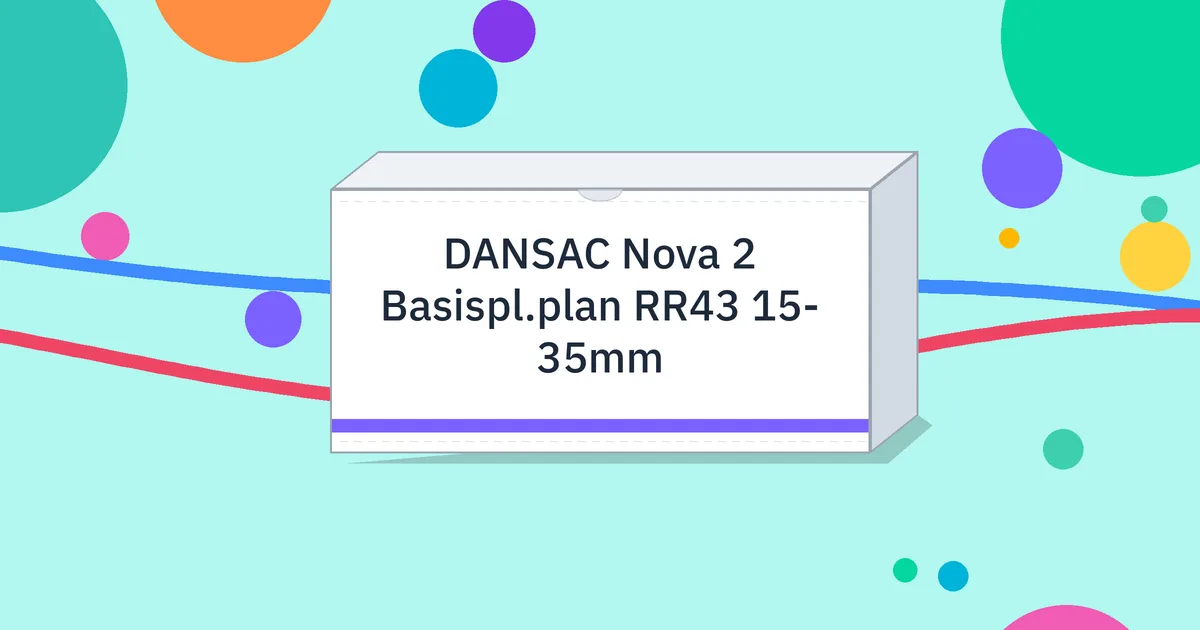 Symbolbild: Packung mit der Aufschrift DANSAC Nova 2 Basispl.plan RR43 15-35mm (PZN 01438796) – Verfügbarkeit und Bezug in Apotheken in Frankfurt am Main