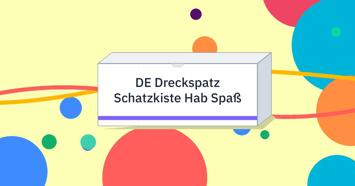 Symbolbild: Packung mit der Aufschrift DE Dreckspatz Schatzkiste Hab Spaß (PZN 10554426) – Verfügbarkeit und Bezug in Apotheken in Frankfurt am Main