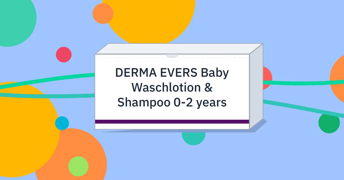 Symbolbild: Packung mit der Aufschrift DERMA EVERS Baby Waschlotion & Shampoo 0-2 years (PZN 19171508) – Verfügbarkeit und Bezug in Apotheken in Frankfurt am Main