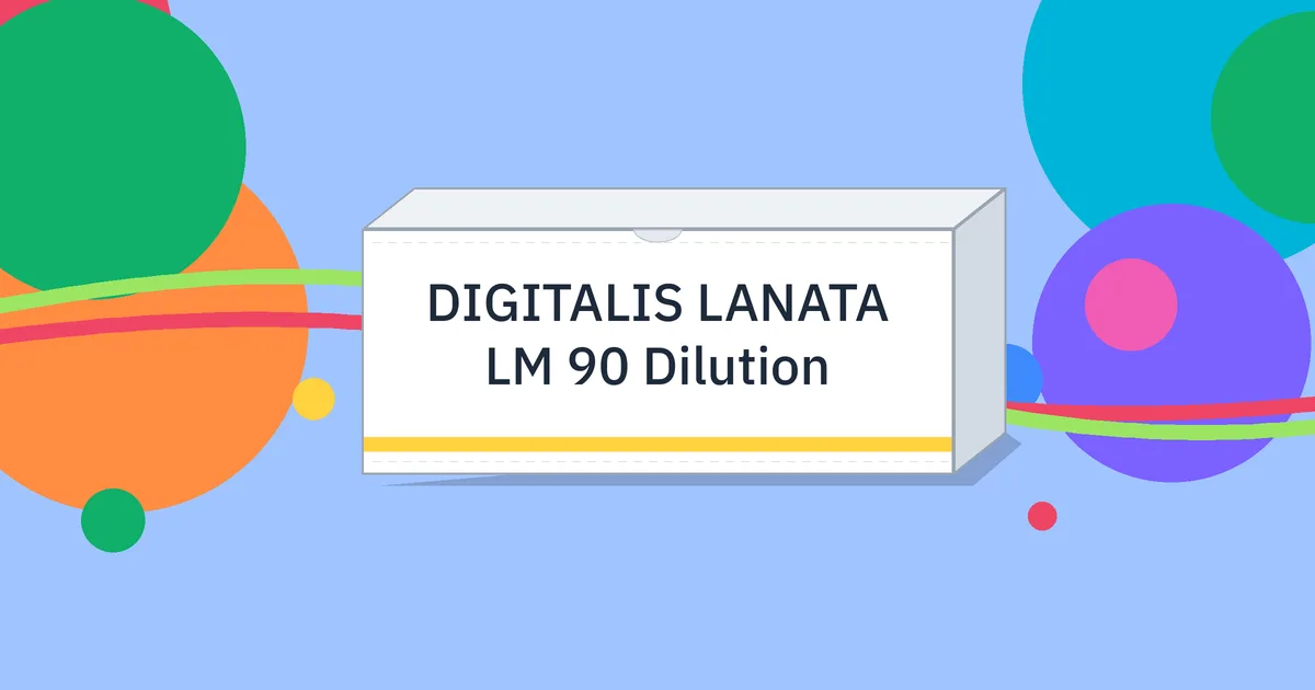 Symbolbild: Packung mit der Aufschrift DIGITALIS LANATA LM 90 Dilution (PZN 12842052) – Verfügbarkeit und Bezug in Apotheken in Frankfurt am Main
