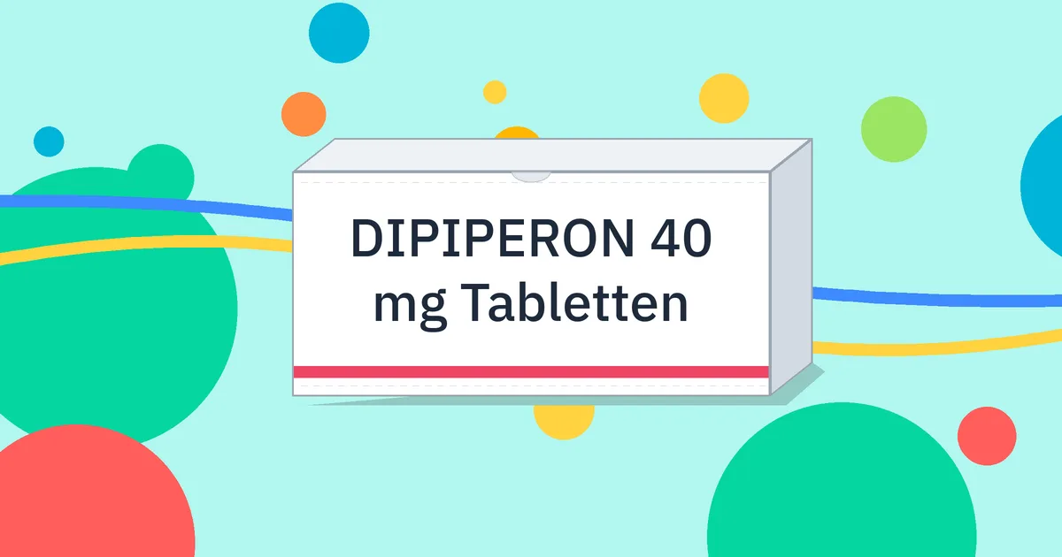 Symbolbild: Packung mit der Aufschrift DIPIPERON 40 mg Tabletten (PZN 19741213) – Verfügbarkeit und Bezug in Apotheken in Frankfurt am Main