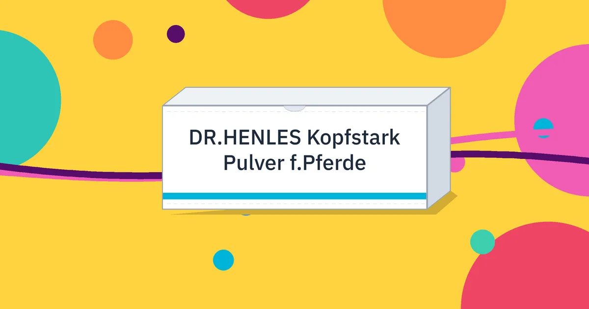 Symbolbild: Packung mit der Aufschrift DR.HENLES Kopfstark Pulver f.Pferde (PZN 16038217) – Verfügbarkeit und Bezug in Apotheken in Frankfurt am Main