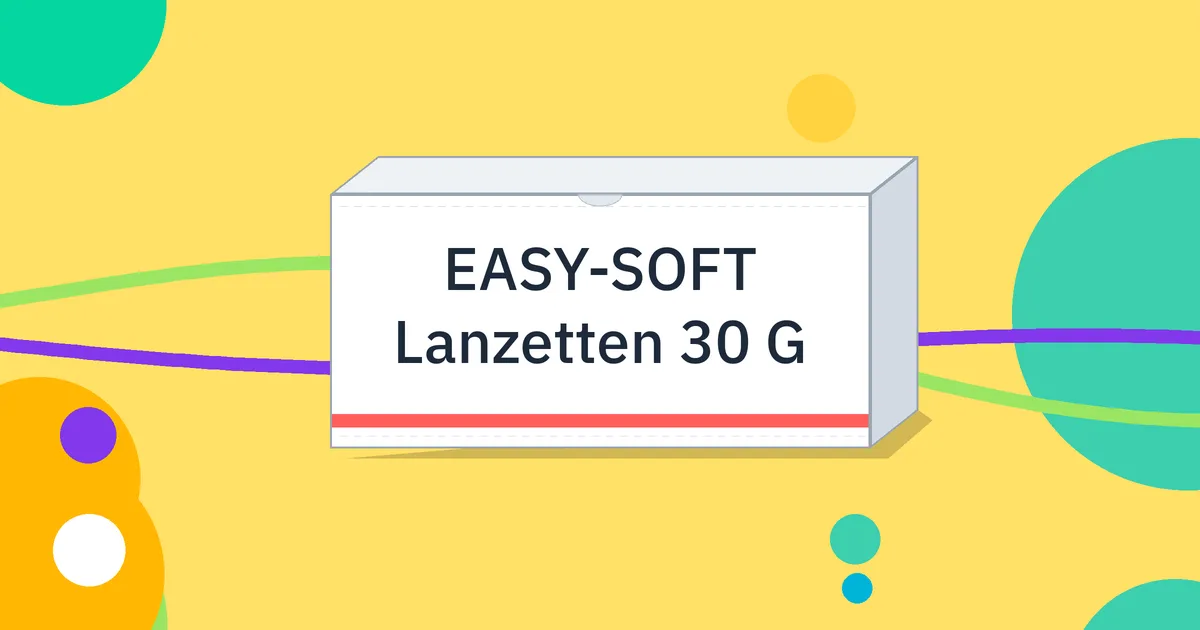 Symbolbild: Packung mit der Aufschrift EASY-SOFT Lanzetten 30 G (PZN 20329185) – Verfügbarkeit und Bezug in Apotheken in Frankfurt am Main