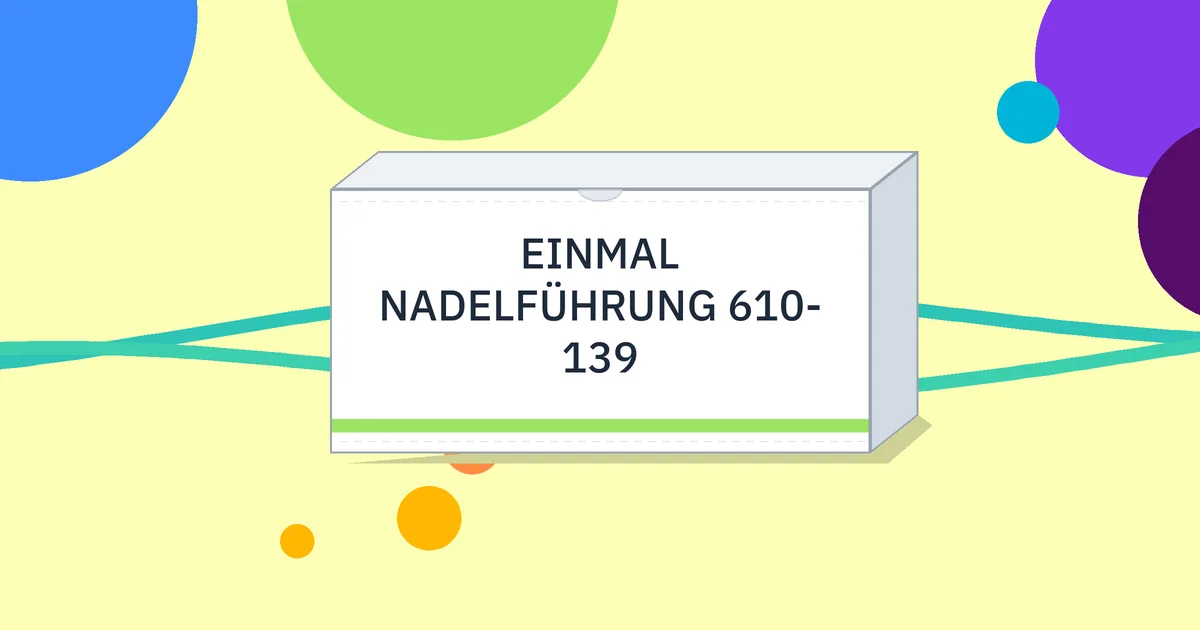 Symbolbild: Packung mit der Aufschrift EINMAL NADELFÜHRUNG 610-139 (PZN 16258315) – Verfügbarkeit und Bezug in Apotheken in Frankfurt am Main