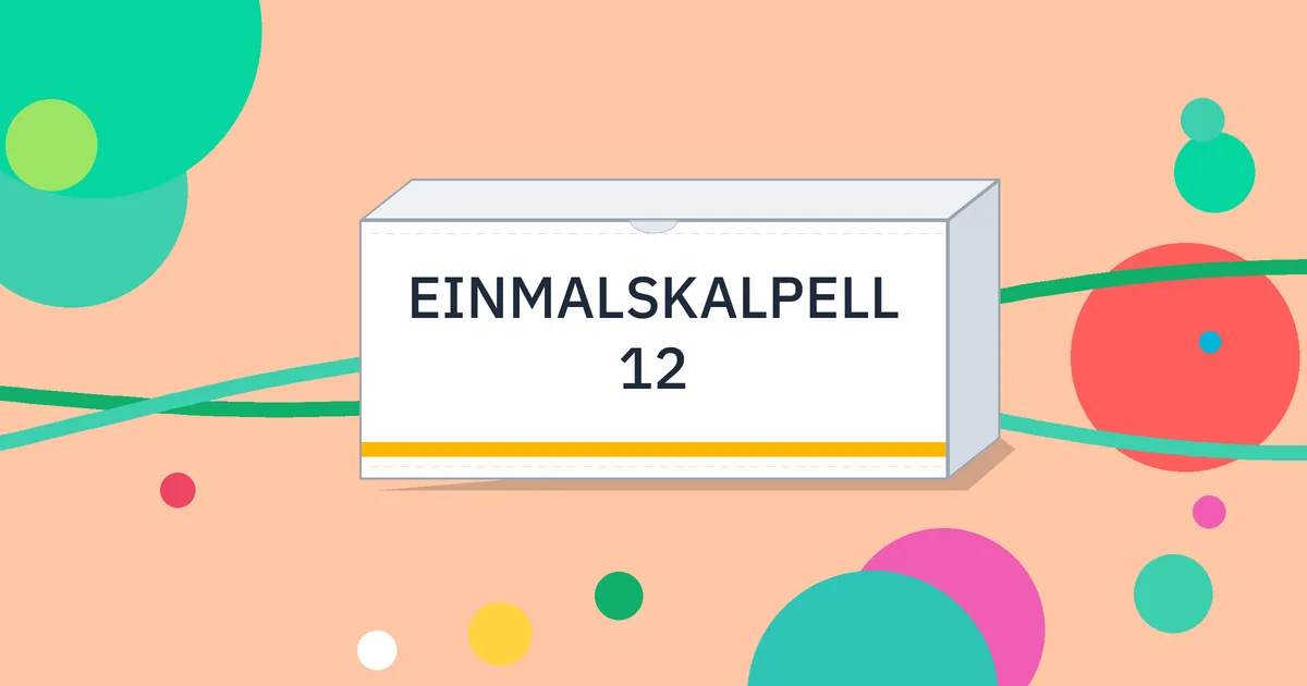 Symbolbild: Packung mit der Aufschrift EINMALSKALPELL 12 (PZN 17440890) – Verfügbarkeit und Bezug in Apotheken in Frankfurt am Main