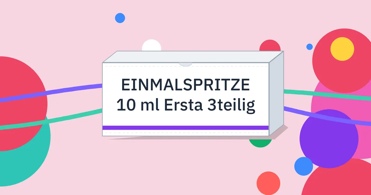 Symbolbild: Packung mit der Aufschrift EINMALSPRITZE 10 ml Ersta 3teilig (PZN 03171038) – Verfügbarkeit und Bezug in Apotheken in Frankfurt am Main