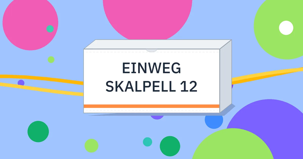Symbolbild: Packung mit der Aufschrift EINWEG SKALPELL 12 (PZN 16916014) – Verfügbarkeit und Bezug in Apotheken in Frankfurt am Main