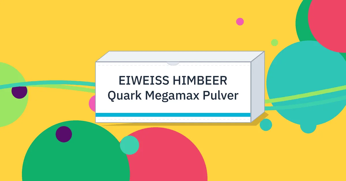 Symbolbild: Packung mit der Aufschrift EIWEISS HIMBEER Quark Megamax Pulver (PZN 01451213) – Verfügbarkeit und Bezug in Apotheken in Frankfurt am Main