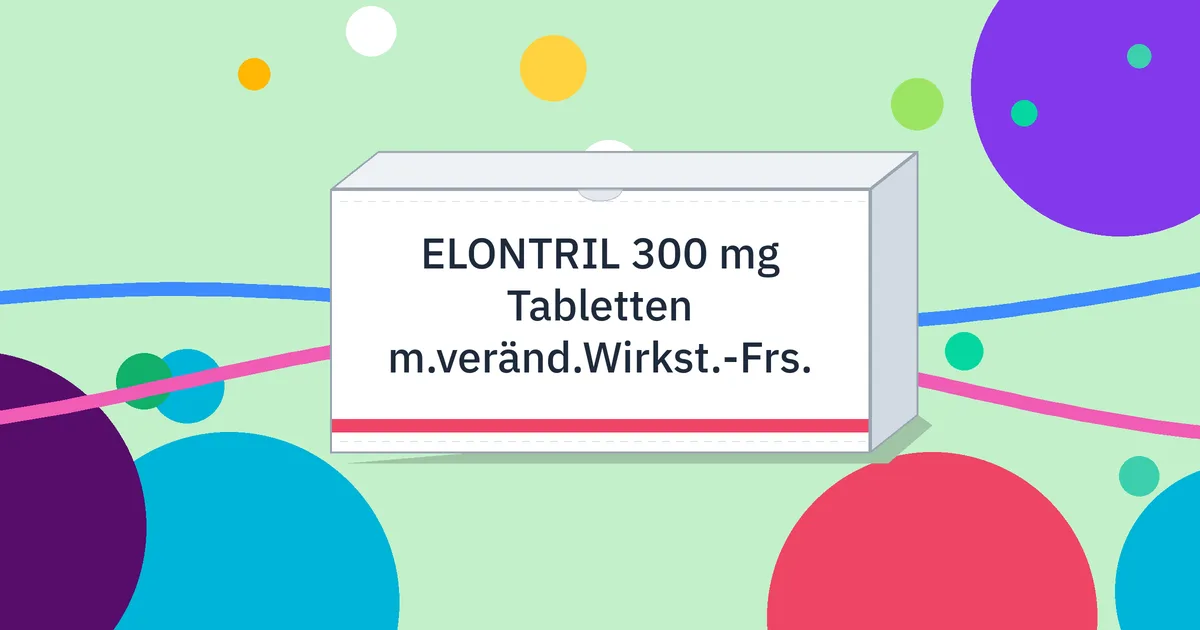 Symbolbild: Packung mit der Aufschrift ELONTRIL 300 mg Tabletten m.veränd.Wirkst.-Frs. (PZN 00017897) – Verfügbarkeit und Bezug in Apotheken in Frankfurt am Main