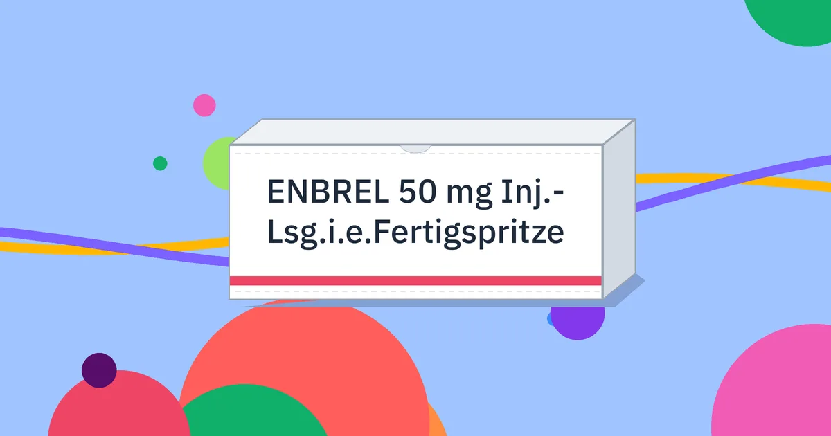 Symbolbild: Packung mit der Aufschrift ENBREL 50 mg Inj.-Lsg.i.e.Fertigspritze (PZN 06093020) – Verfügbarkeit und Bezug in Apotheken in Frankfurt am Main