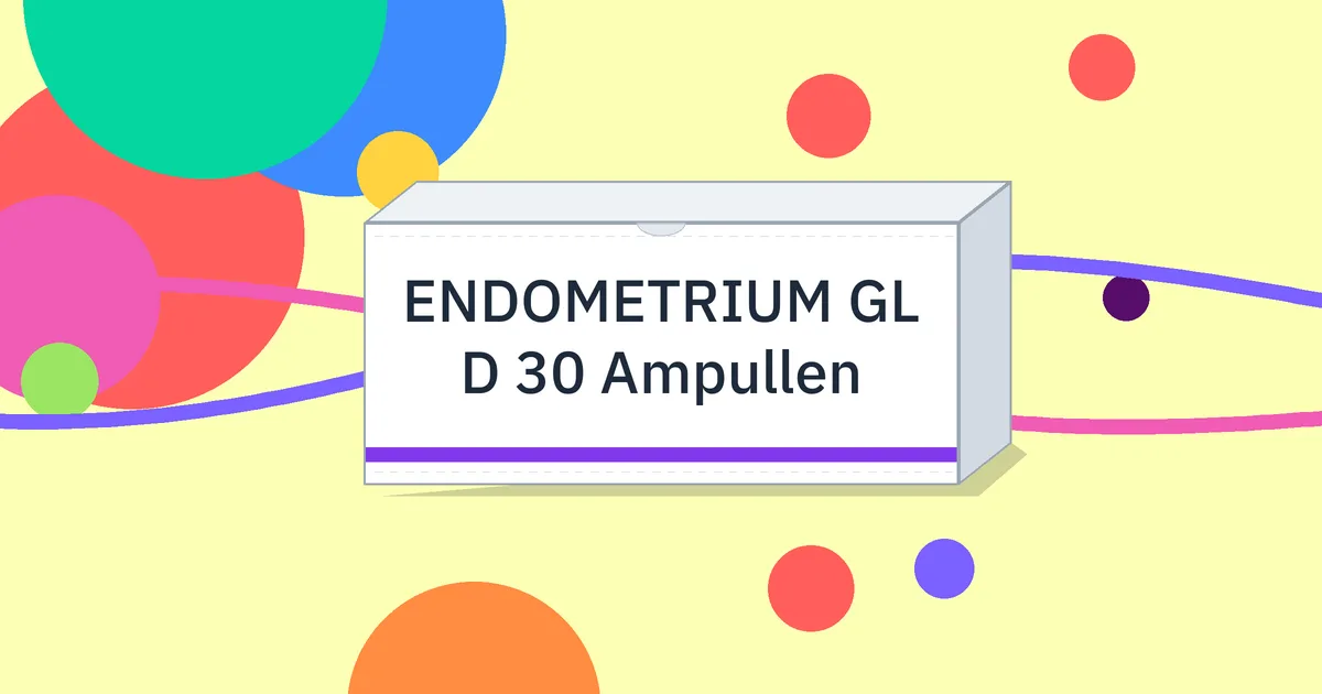 Symbolbild: Packung mit der Aufschrift ENDOMETRIUM GL D 30 Ampullen (PZN 02920822) – Verfügbarkeit und Bezug in Apotheken in Frankfurt am Main