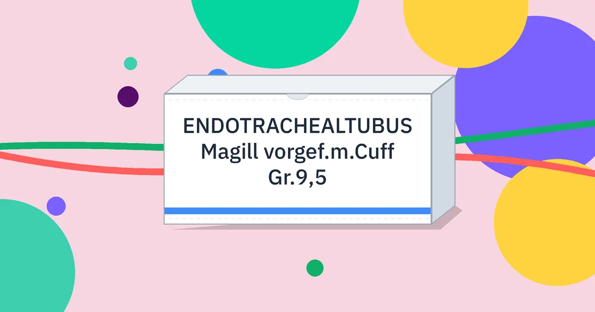 Symbolbild: Packung mit der Aufschrift ENDOTRACHEALTUBUS Magill vorgef.m.Cuff Gr.9,5 (PZN 00141321) – Verfügbarkeit und Bezug in Apotheken in Frankfurt am Main