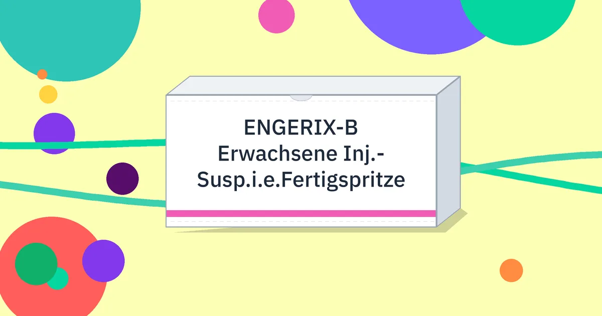 Symbolbild: Packung mit der Aufschrift ENGERIX-B Erwachsene Inj.-Susp.i.e.Fertigspritze (PZN 00883643) – Verfügbarkeit und Bezug in Apotheken in Frankfurt am Main