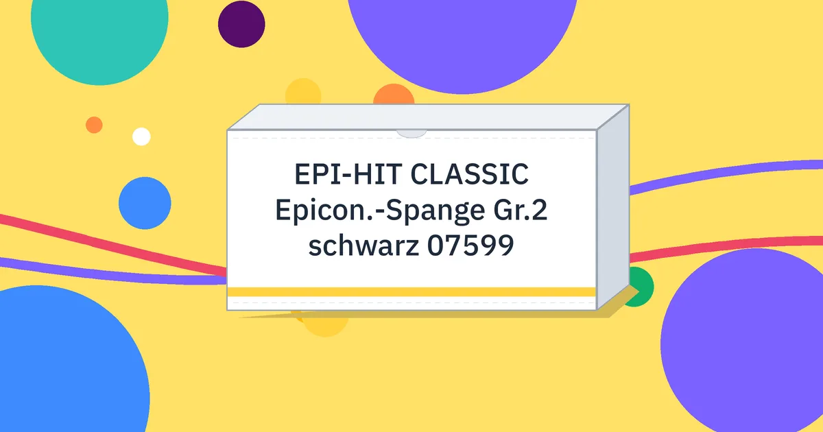 Symbolbild: Packung mit der Aufschrift EPI-HIT CLASSIC Epicon.-Spange Gr.2 schwarz 07599 (PZN 03096638) – Verfügbarkeit und Bezug in Apotheken in Frankfurt am Main