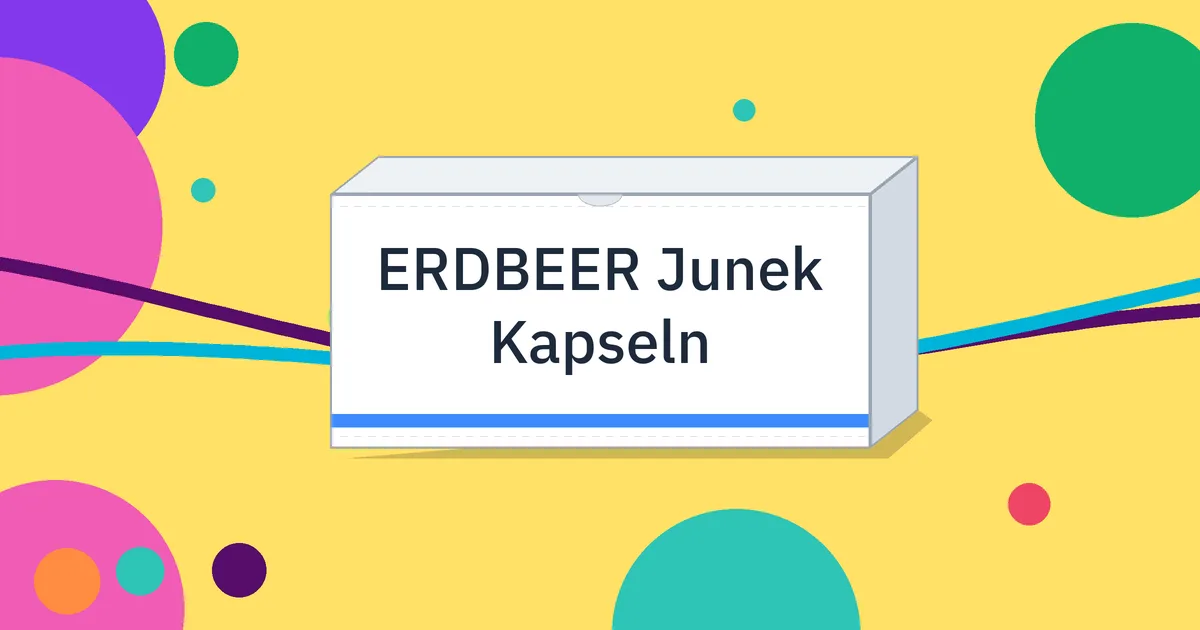 Symbolbild: Packung mit der Aufschrift ERDBEER Junek Kapseln (PZN 10052512) – Verfügbarkeit und Bezug in Apotheken in Frankfurt am Main