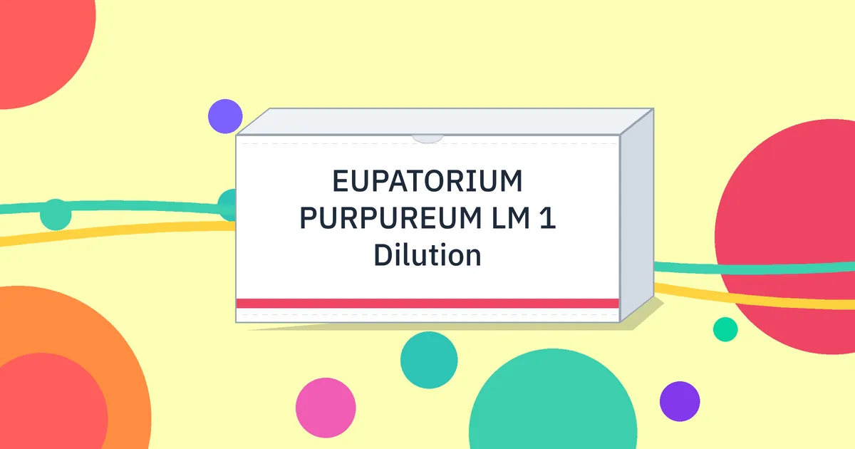 Symbolbild: Packung mit der Aufschrift EUPATORIUM PURPUREUM LM 1 Dilution (PZN 13481231) – Verfügbarkeit und Bezug in Apotheken in Frankfurt am Main