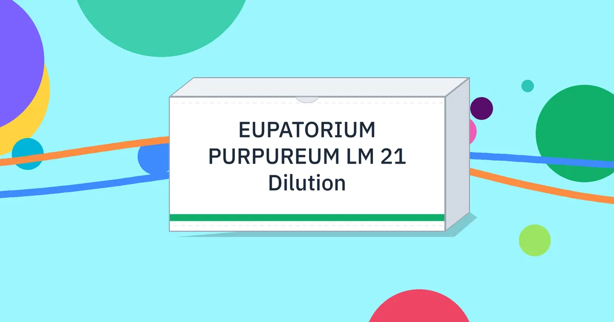 Symbolbild: Packung mit der Aufschrift EUPATORIUM PURPUREUM LM 21 Dilution (PZN 13481484) – Verfügbarkeit und Bezug in Apotheken in Frankfurt am Main