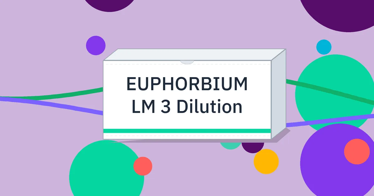 Symbolbild: Packung mit der Aufschrift EUPHORBIUM LM 3 Dilution (PZN 13483106) – Verfügbarkeit und Bezug in Apotheken in Frankfurt am Main
