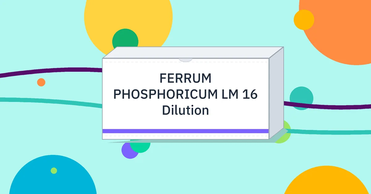 Symbolbild: Packung mit der Aufschrift FERRUM PHOSPHORICUM LM 16 Dilution (PZN 12852174) – Verfügbarkeit und Bezug in Apotheken in Frankfurt am Main