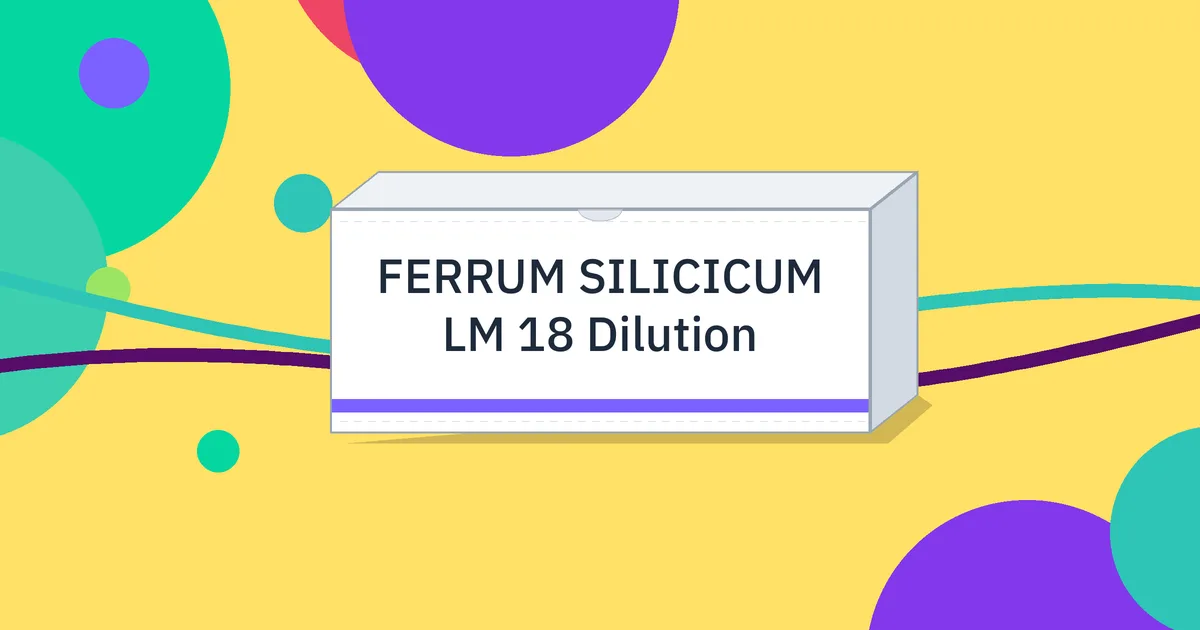 Symbolbild: Packung mit der Aufschrift FERRUM SILICICUM LM 18 Dilution (PZN 12853110) – Verfügbarkeit und Bezug in Apotheken in Frankfurt am Main