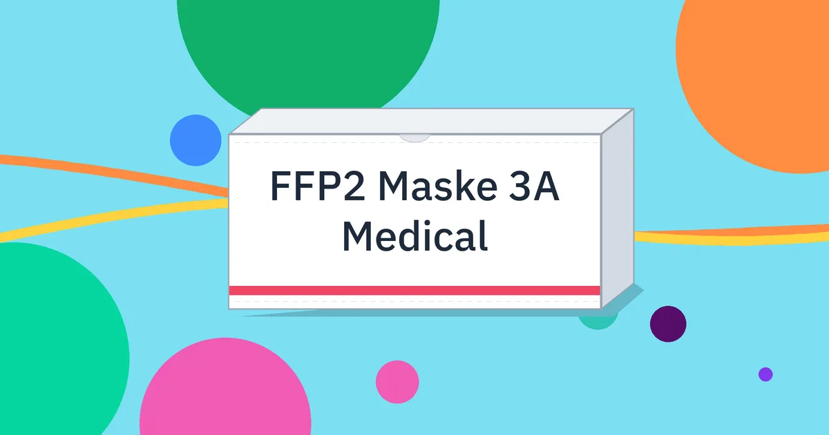 Symbolbild: Packung mit der Aufschrift FFP2 Maske 3A Medical (PZN 17231790) – Verfügbarkeit und Bezug in Apotheken in Frankfurt am Main