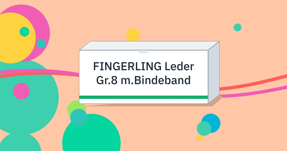 Symbolbild: Packung mit der Aufschrift FINGERLING Leder Gr.8 m.Bindeband (PZN 02689856) – Verfügbarkeit und Bezug in Apotheken in Frankfurt am Main