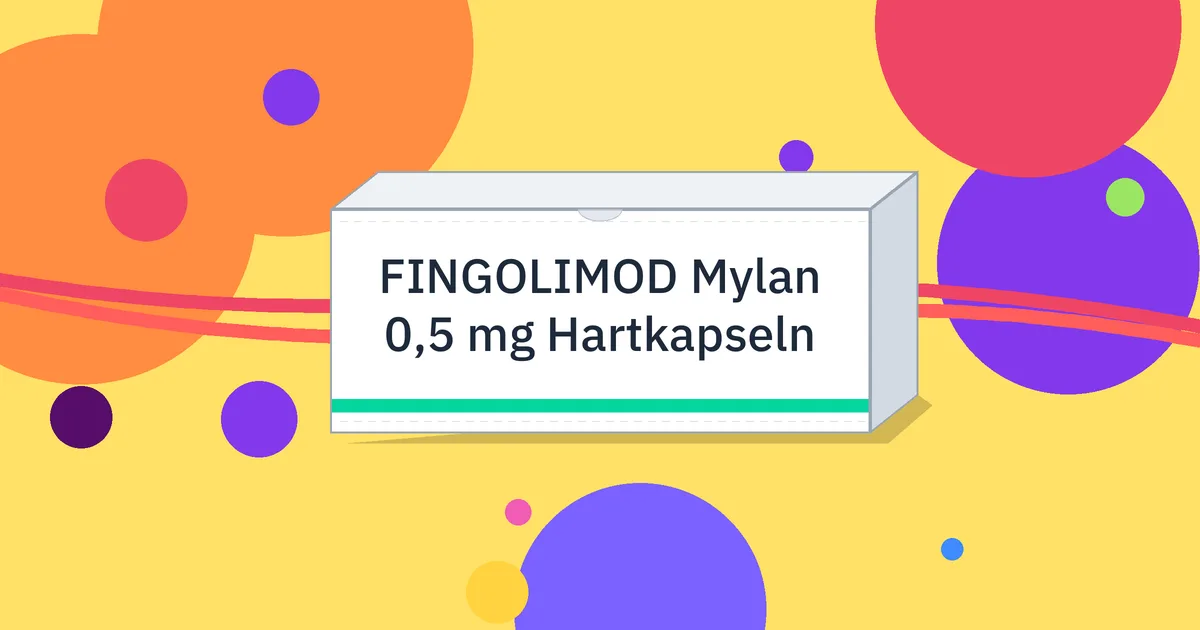Symbolbild: Packung mit der Aufschrift FINGOLIMOD Mylan 0,5 mg Hartkapseln (PZN 17582822) – Verfügbarkeit und Bezug in Apotheken in Frankfurt am Main