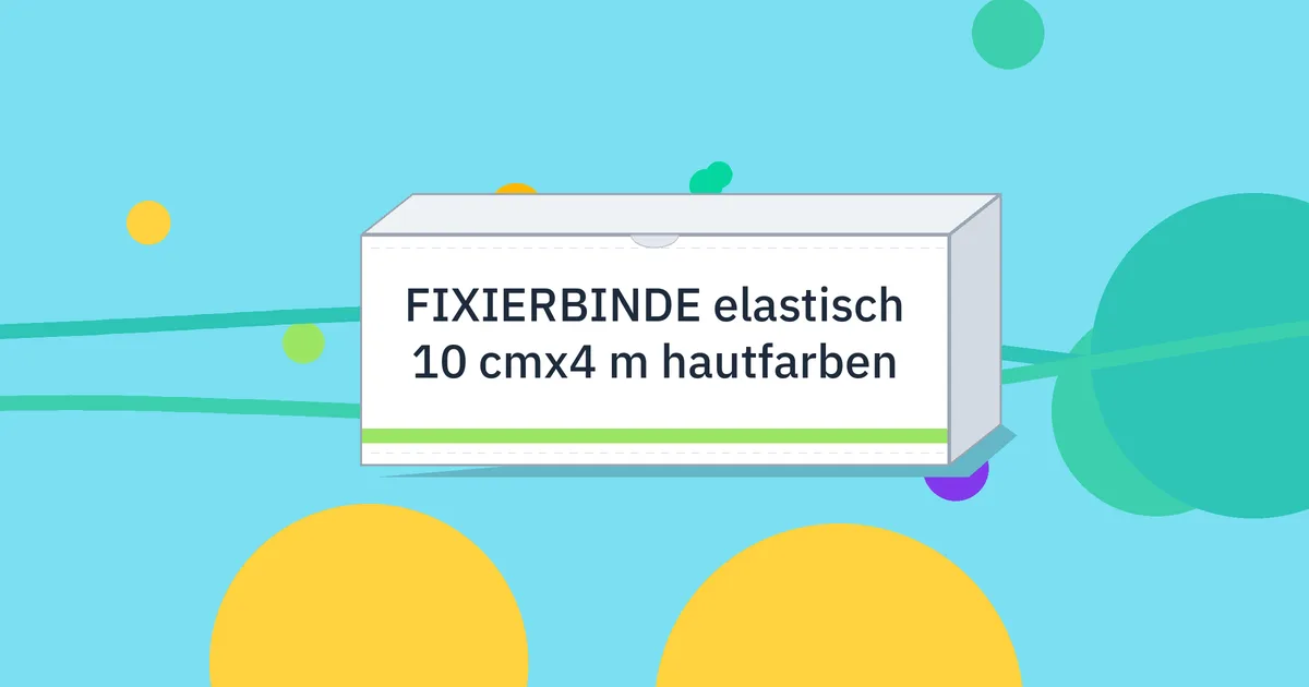 Symbolbild: Packung mit der Aufschrift FIXIERBINDE elastisch 10 cmx4 m hautfarben (PZN 01960417) – Verfügbarkeit und Bezug in Apotheken in Frankfurt am Main