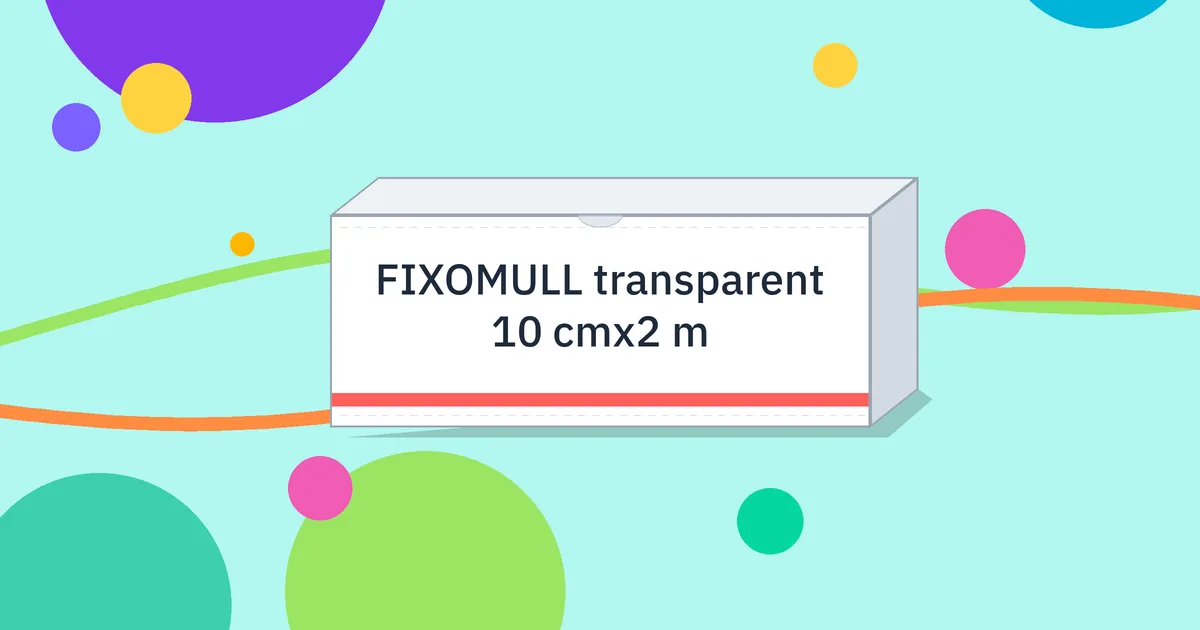 Symbolbild: Packung mit der Aufschrift FIXOMULL transparent 10 cmx2 m (PZN 19374163) – Verfügbarkeit und Bezug in Apotheken in Frankfurt am Main
