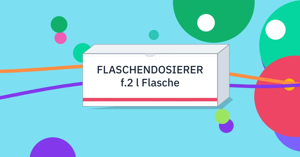 Symbolbild: Packung mit der Aufschrift FLASCHENDOSIERER f.2 l Flasche (PZN 08604246) – Verfügbarkeit und Bezug in Apotheken in Frankfurt am Main