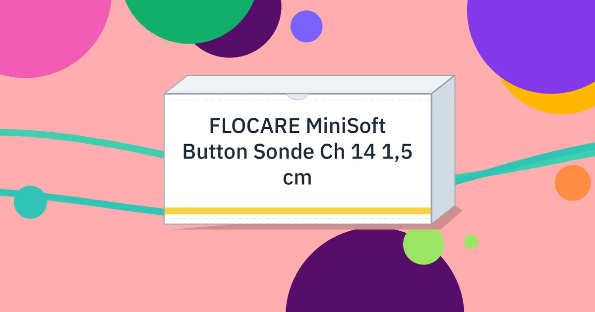 Symbolbild: Packung mit der Aufschrift FLOCARE MiniSoft Button Sonde Ch 14 1,5 cm (PZN 16019013) – Verfügbarkeit und Bezug in Apotheken in Frankfurt am Main