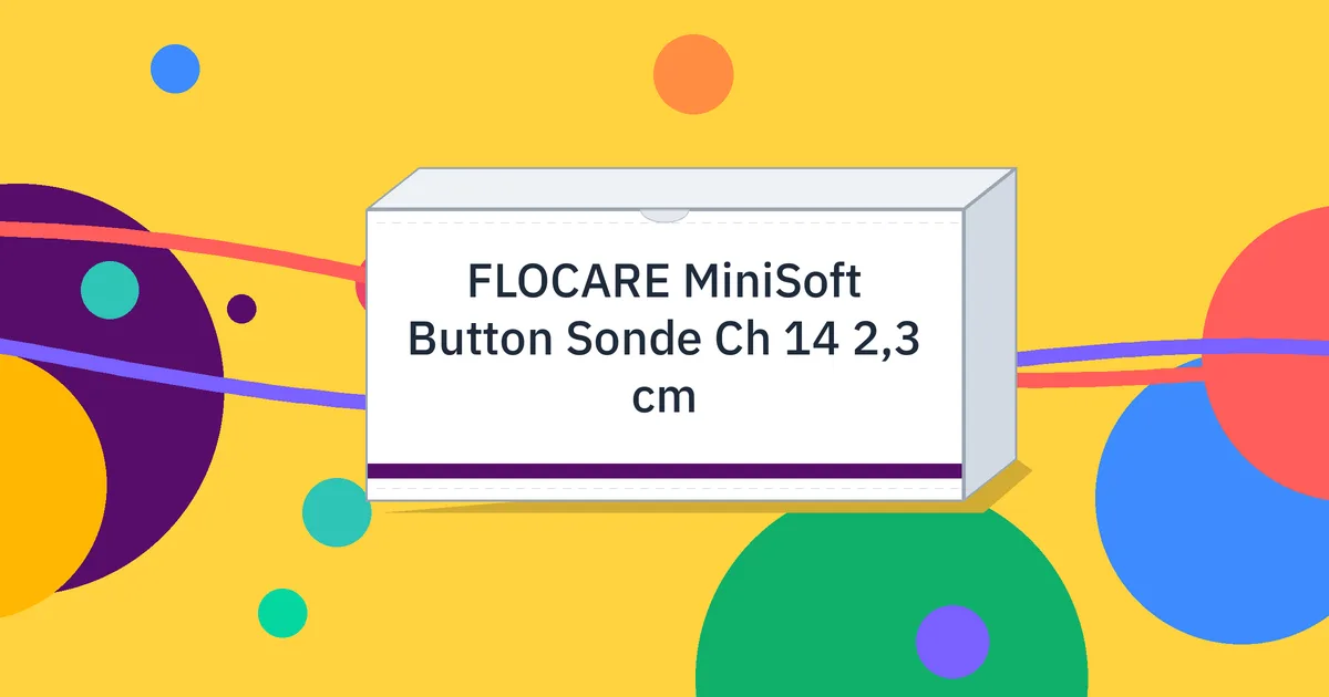 Symbolbild: Packung mit der Aufschrift FLOCARE MiniSoft Button Sonde Ch 14 2,3 cm (PZN 16018982) – Verfügbarkeit und Bezug in Apotheken in Frankfurt am Main