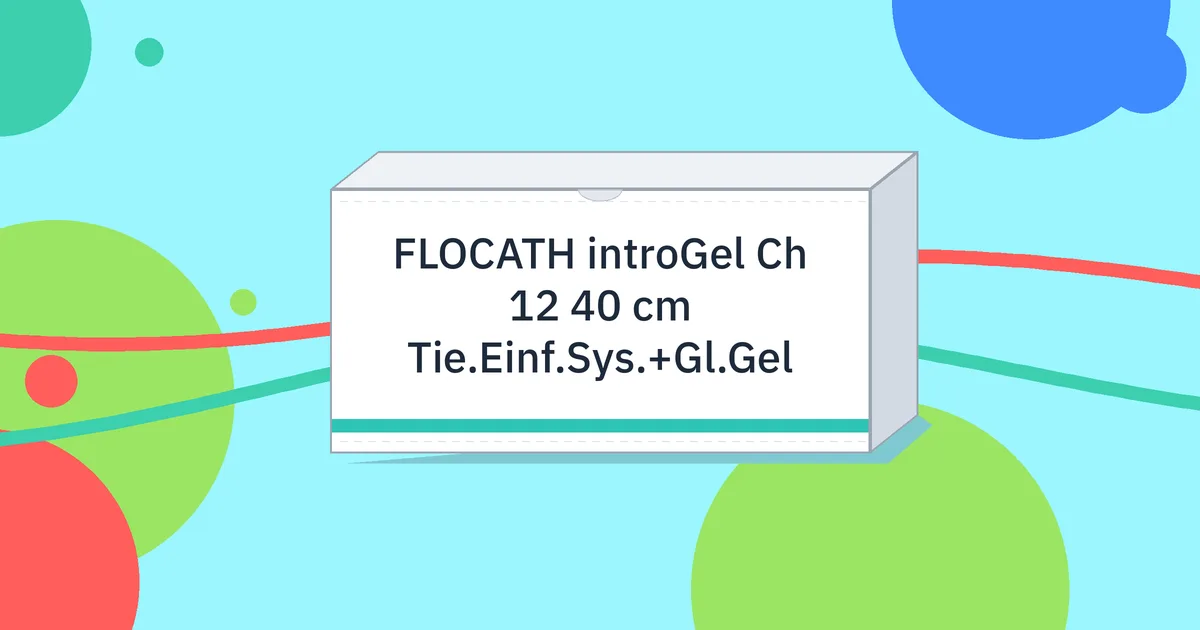 Symbolbild: Packung mit der Aufschrift FLOCATH introGel Ch 12 40 cm Tie.Einf.Sys.+Gl.Gel (PZN 05019056) – Verfügbarkeit und Bezug in Apotheken in Frankfurt am Main