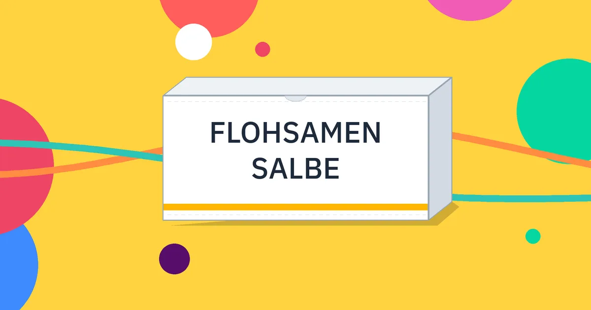Symbolbild: Packung mit der Aufschrift FLOHSAMEN SALBE (PZN 18091167) – Verfügbarkeit und Bezug in Apotheken in Frankfurt am Main