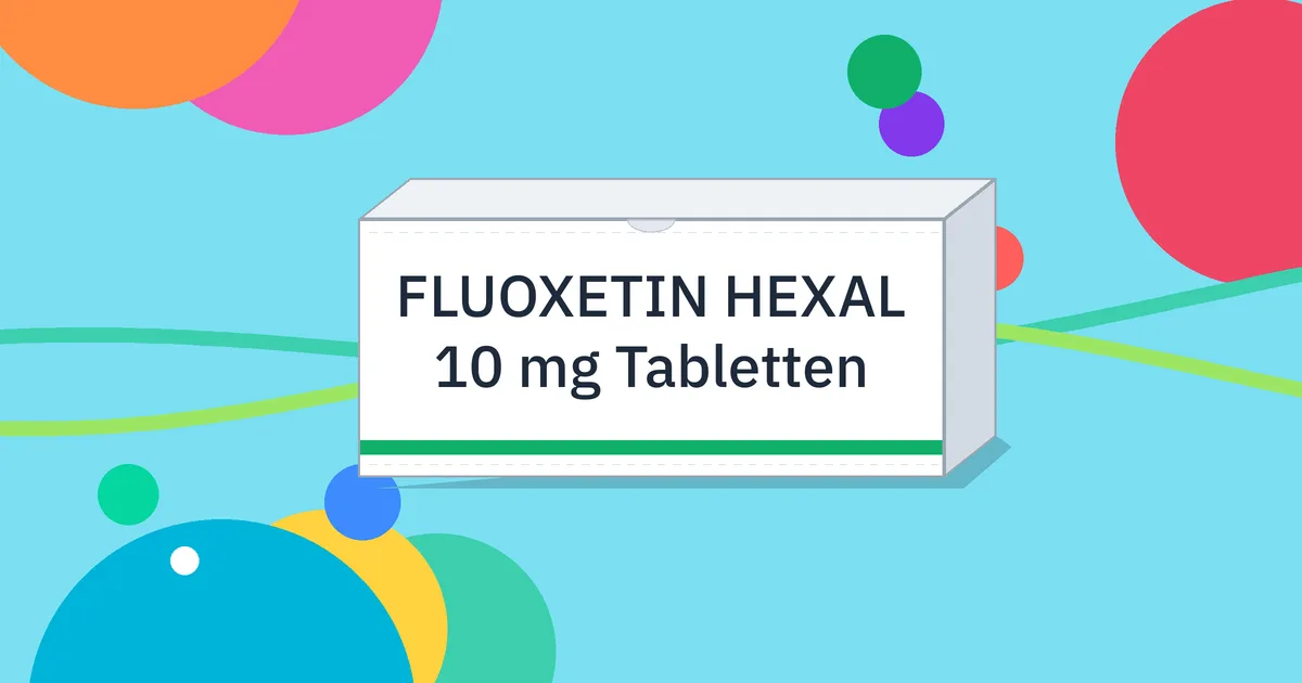 Symbolbild: Packung mit der Aufschrift FLUOXETIN HEXAL 10 mg Tabletten (PZN 01822891) – Verfügbarkeit und Bezug in Apotheken in Frankfurt am Main