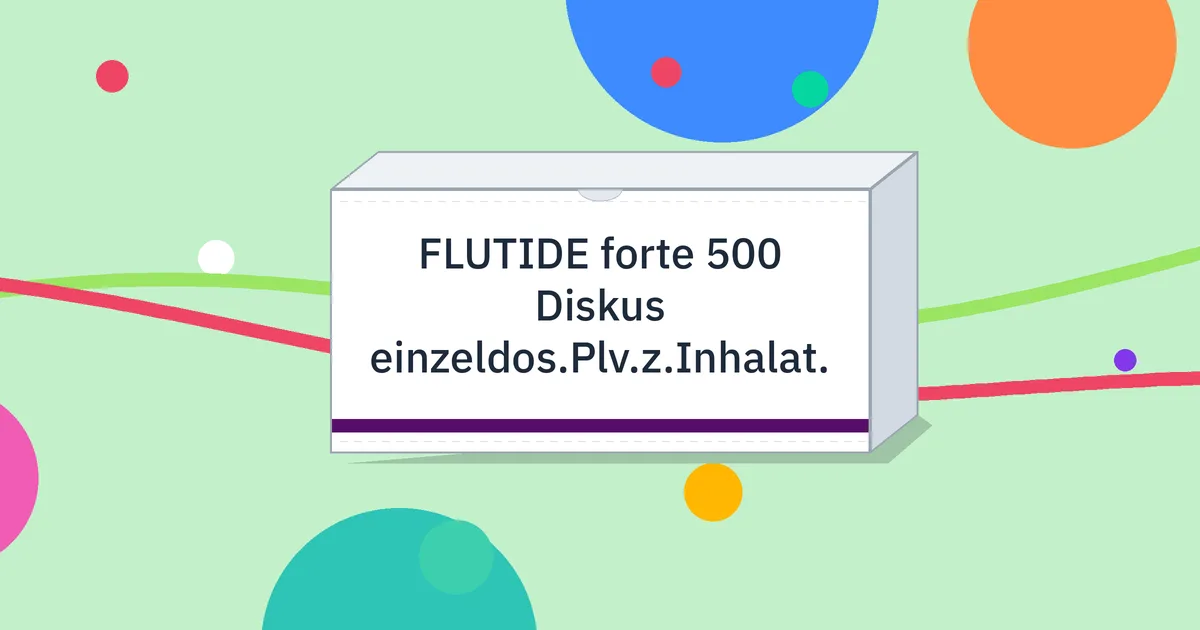 Symbolbild: Packung mit der Aufschrift FLUTIDE forte 500 Diskus einzeldos.Plv.z.Inhalat. (PZN 07124248) – Verfügbarkeit und Bezug in Apotheken in Frankfurt am Main