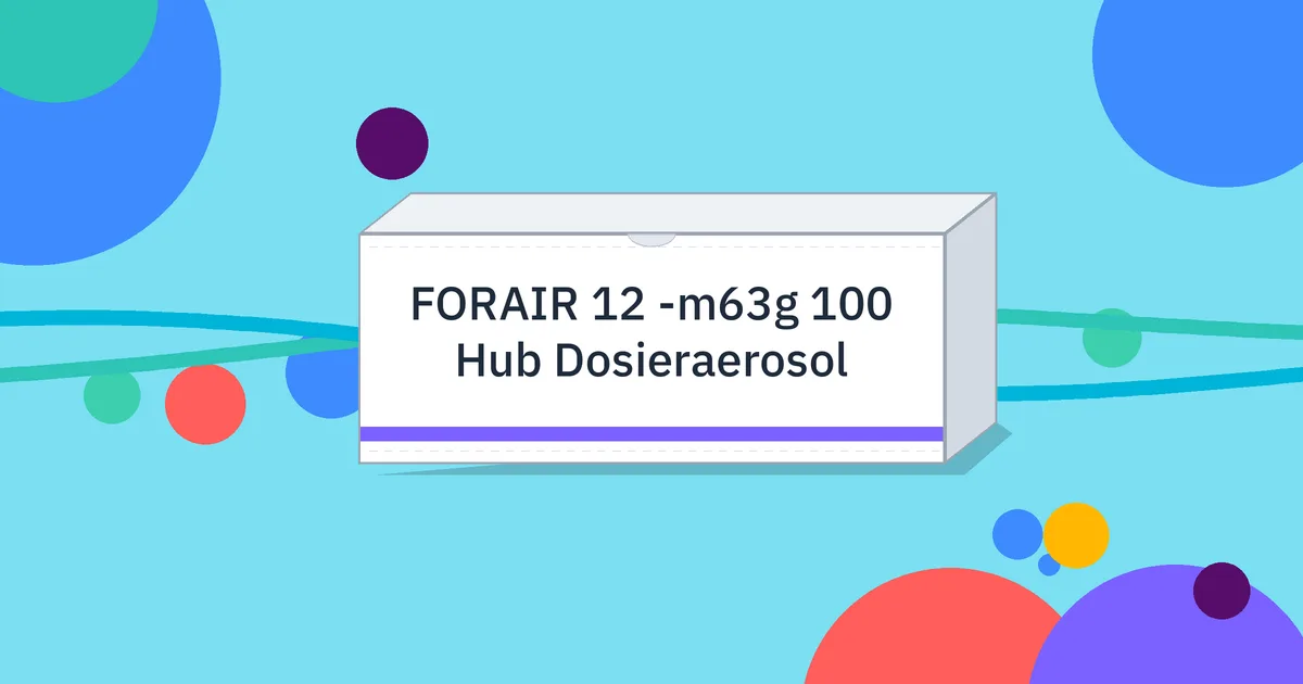 Symbolbild: Packung mit der Aufschrift FORAIR 12 -m63g 100 Hub Dosieraerosol (PZN 06437152) – Verfügbarkeit und Bezug in Apotheken in Frankfurt am Main