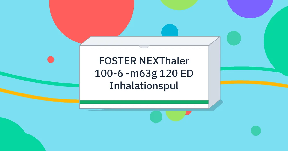 Symbolbild: Packung mit der Aufschrift FOSTER NEXThaler 100-6 -m63g 120 ED Inhalationspul (PZN 17184607) – Verfügbarkeit und Bezug in Apotheken in Frankfurt am Main