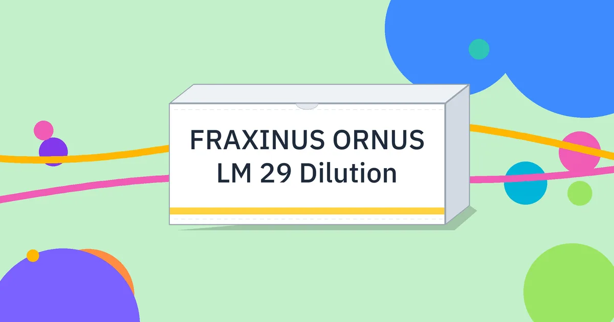 Symbolbild: Packung mit der Aufschrift FRAXINUS ORNUS LM 29 Dilution (PZN 13492683) – Verfügbarkeit und Bezug in Apotheken in Frankfurt am Main
