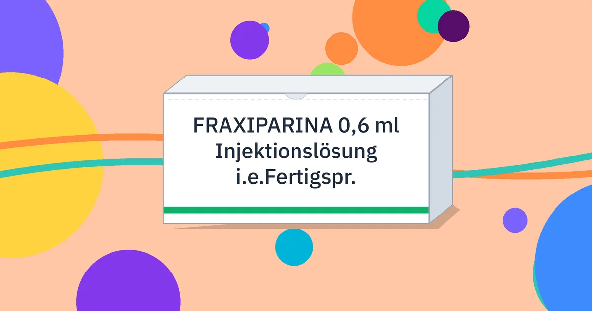 Symbolbild: Packung mit der Aufschrift FRAXIPARINA 0,6 ml Injektionslösung i.e.Fertigspr. (PZN 00885820) – Verfügbarkeit und Bezug in Apotheken in Frankfurt am Main