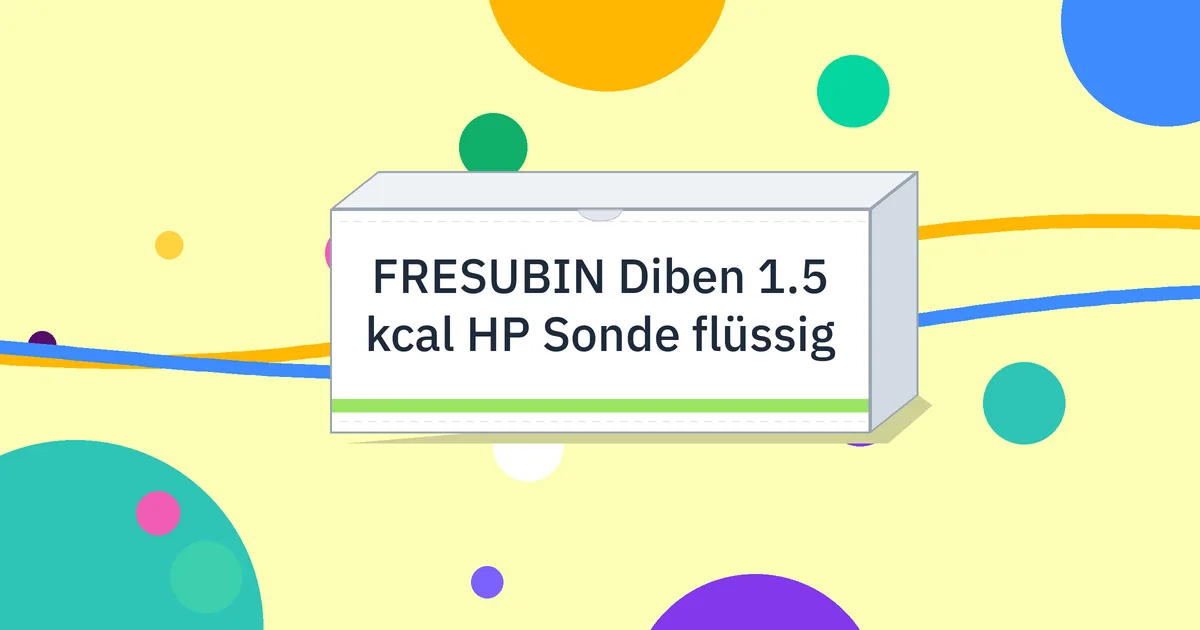 Symbolbild: Packung mit der Aufschrift FRESUBIN Diben 1.5 kcal HP Sonde flüssig (PZN 14145133) – Verfügbarkeit und Bezug in Apotheken in Frankfurt am Main