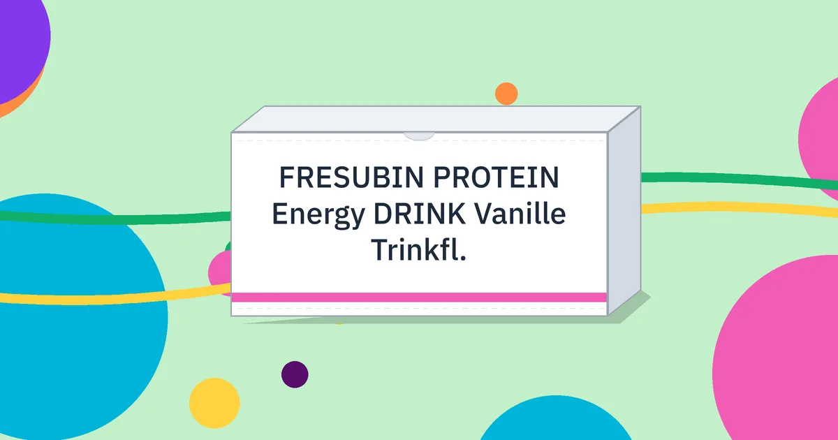 Symbolbild: Packung mit der Aufschrift FRESUBIN PROTEIN Energy DRINK Vanille Trinkfl. (PZN 20192065) – Verfügbarkeit und Bezug in Apotheken in Frankfurt am Main