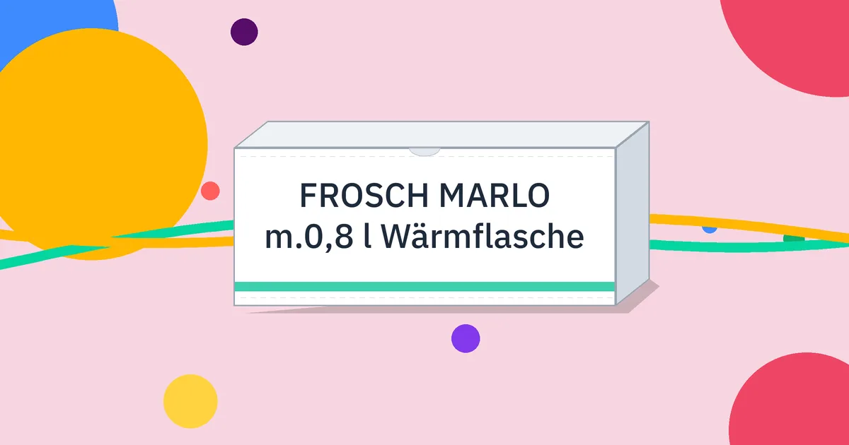 Symbolbild: Packung mit der Aufschrift FROSCH MARLO m.0,8 l Wärmflasche (PZN 18128835) – Verfügbarkeit und Bezug in Apotheken in Frankfurt am Main