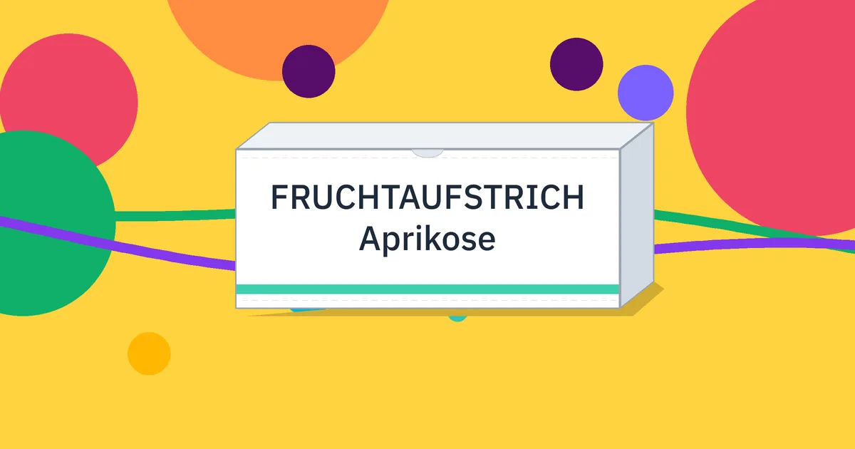 Symbolbild: Packung mit der Aufschrift FRUCHTAUFSTRICH Aprikose (PZN 09724343) – Verfügbarkeit und Bezug in Apotheken in Frankfurt am Main