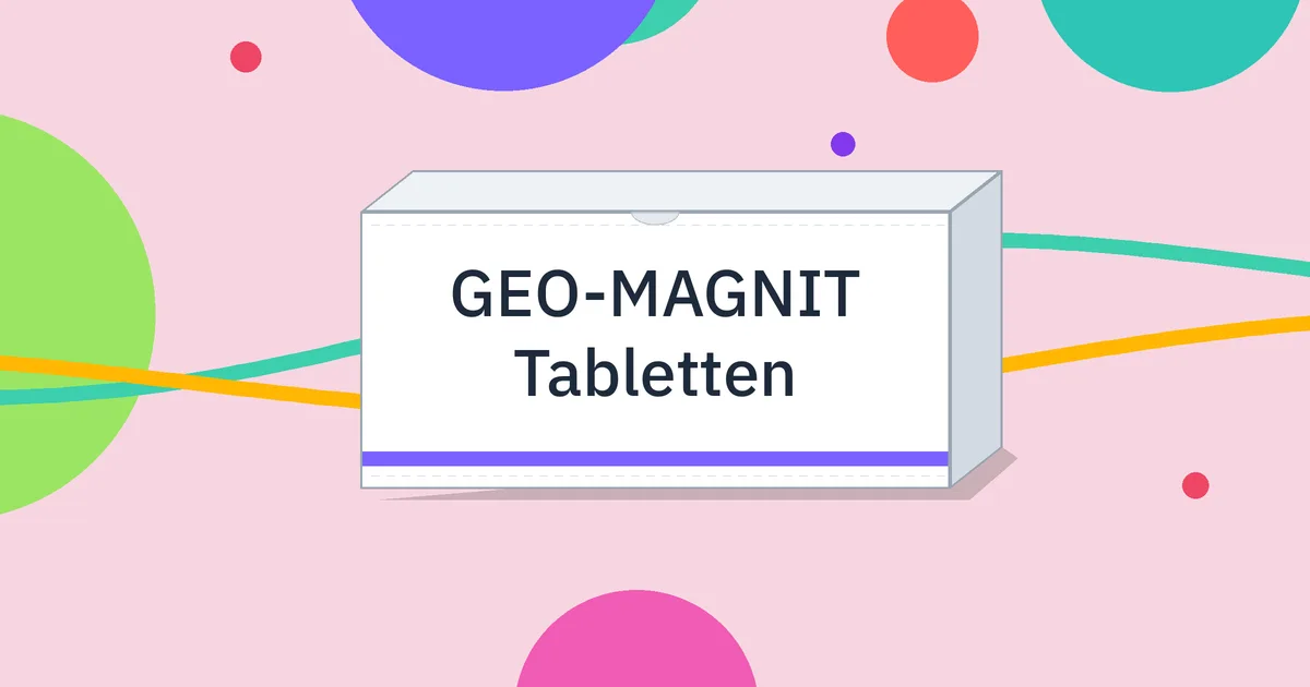 Symbolbild: Packung mit der Aufschrift GEO-MAGNIT Tabletten (PZN 15735983) – Verfügbarkeit und Bezug in Apotheken in Frankfurt am Main
