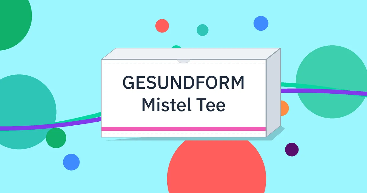 Symbolbild: Packung mit der Aufschrift GESUNDFORM Mistel Tee (PZN 18159089) – Verfügbarkeit und Bezug in Apotheken in Frankfurt am Main