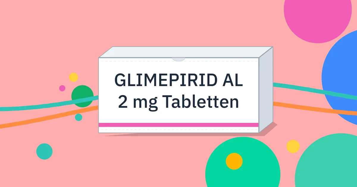 Symbolbild: Packung mit der Aufschrift GLIMEPIRID AL 2 mg Tabletten (PZN 00071141) – Verfügbarkeit und Bezug in Apotheken in Frankfurt am Main